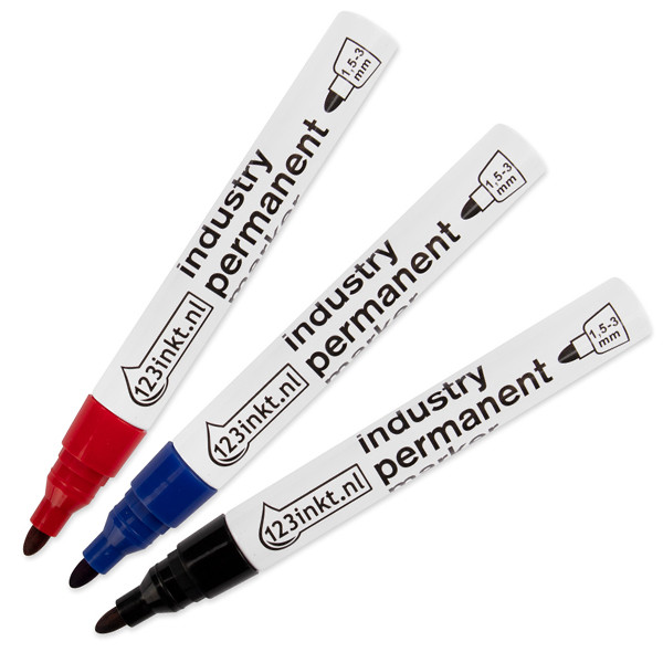 123ink black/red/blue industrial permanent markers 123inkt 123ink.ie