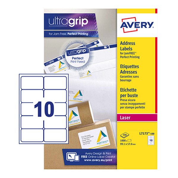 Avery L7173-100 shipping labels, 99.1mm x 57 mm (1000 labels) Avery ...