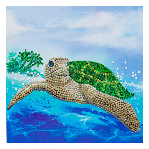 Crystal Art Turtle Paradise diamond painting card kit, 18cm x 18cm ...