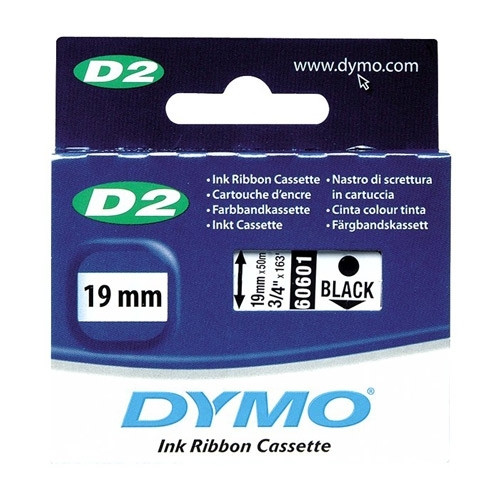 Dymo 60601 / S0721300 black ribbon, 19mm (original) Dymo 123ink.ie