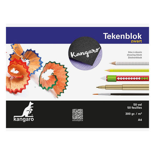Kangaro A4 black drawing pad (50 sheets) Kangaro 123ink.ie