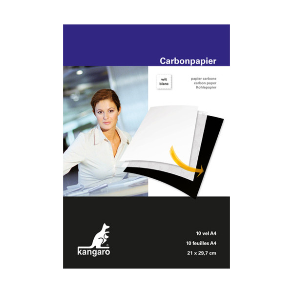 Kangaro white A4 carbon paper, 10 sheets Kangaro 123ink.ie