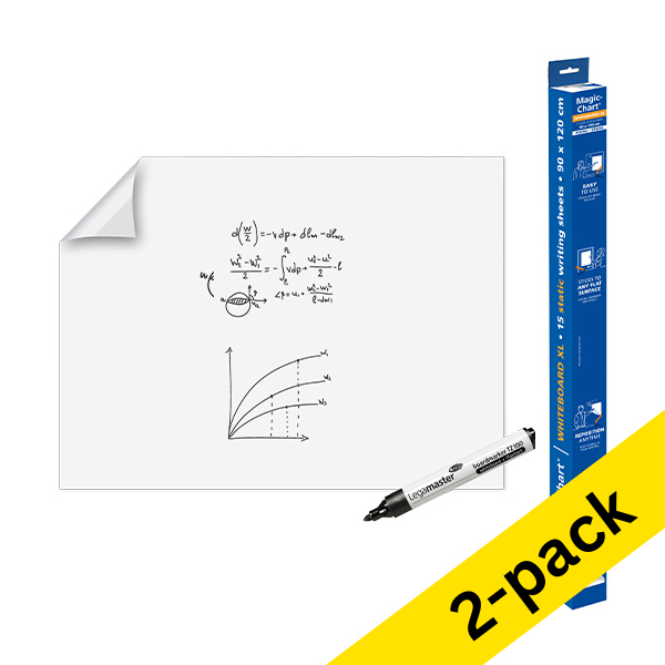 Legamaster Magic-Chart XL whiteboard foil, 90cm x 120cm (2 x 15 sheets ...