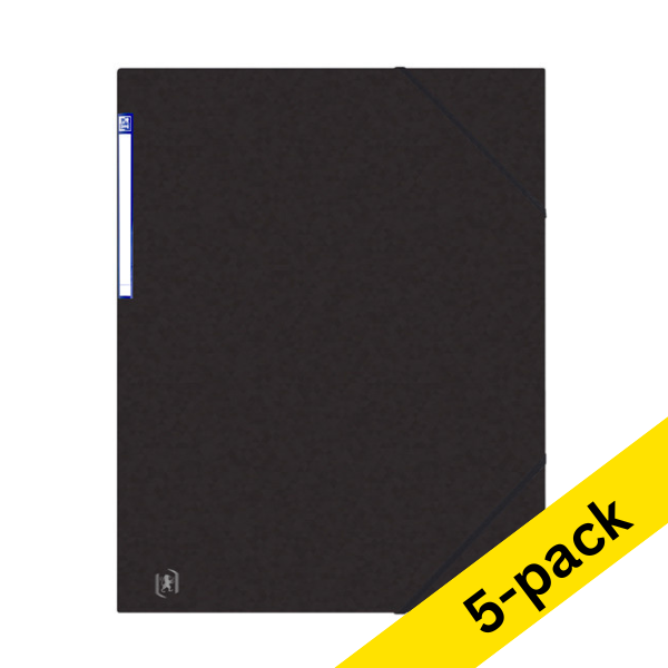 Oxford Top File black A3 cardboard elastic folder (5-pack) Oxford 123ink.ie