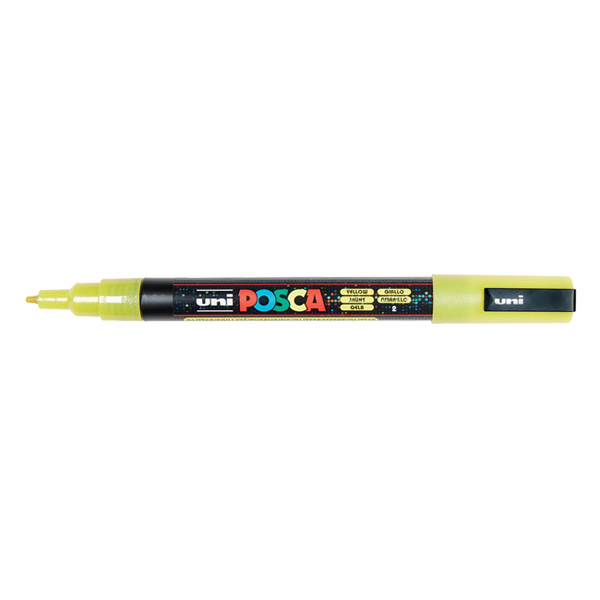 POSCA PC-3ML yellow glitter paint marker (0.9mm - 1.3mm round) Posca ...