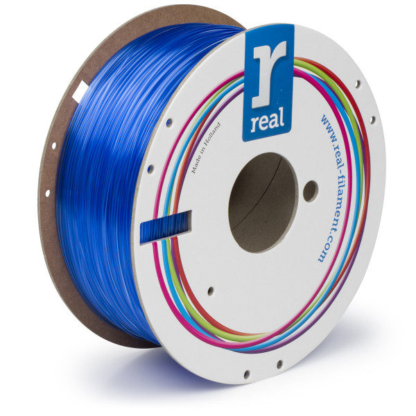 REAL translucent blue PETG filament 1.75mm, 1kg REAL 123ink.ie