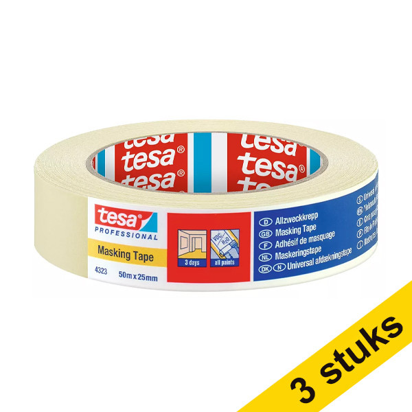 Tesa masking tape 25mm x 50m (3-pack) Tesa 123ink.ie