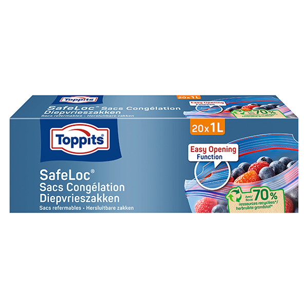Toppits freezer bags with zip, 1 litre (20-pack) 123ink.ie